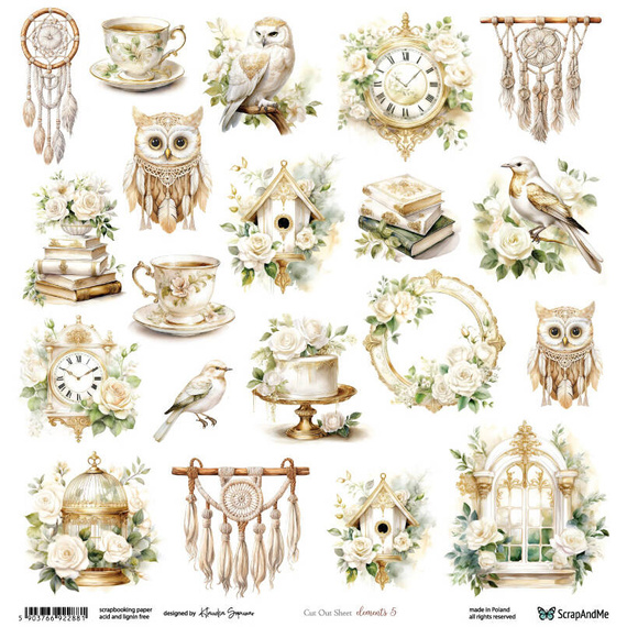 Scrapbooking paper 30x30 - ScrapAndMe - Elements 4 - cut-out sheet ...