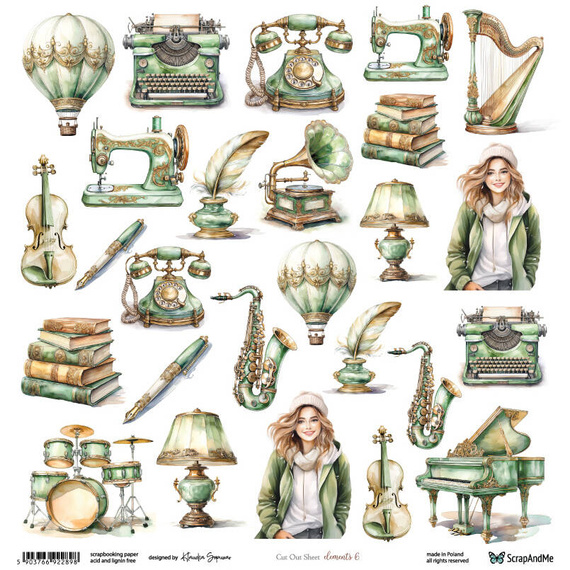 Scrapbooking paper 30x30 - ScrapAndMe - Elements 4 - cut-out sheet ...